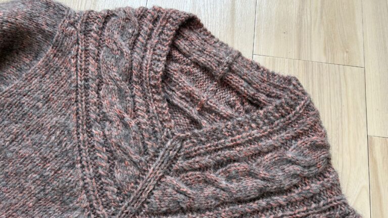 michiyo’s Cable V-Neck Pullover Finished – Gauge Mistake & Fit Review ...